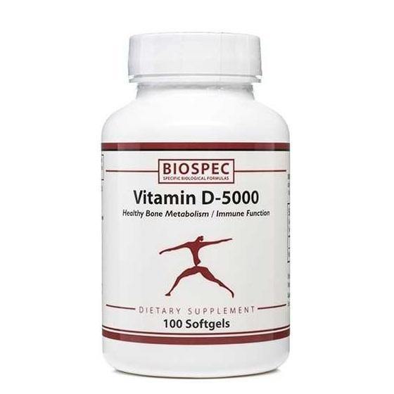 Biospec Nutritionals Vitamin D3 5000 100 Softgels – ViTaHeals.com